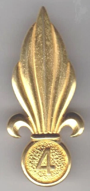 4° REI. 4° Régiment étranger d'Infanterie. Flamme de béret. Guerre d ...
