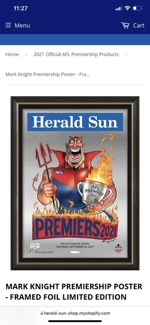 AFL 2021 MELBOURNE DEMONS PREMIERS MARK KNIGHT LiMITED EDITION FOIL ...