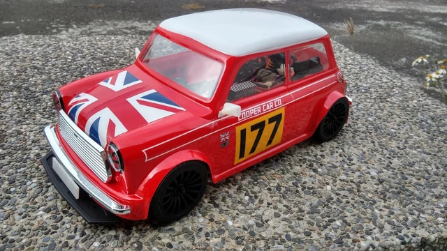 CLASSIC MINI COOPER S Clear Body Shell + extras for 1:10 RC MINI Tamiya ...