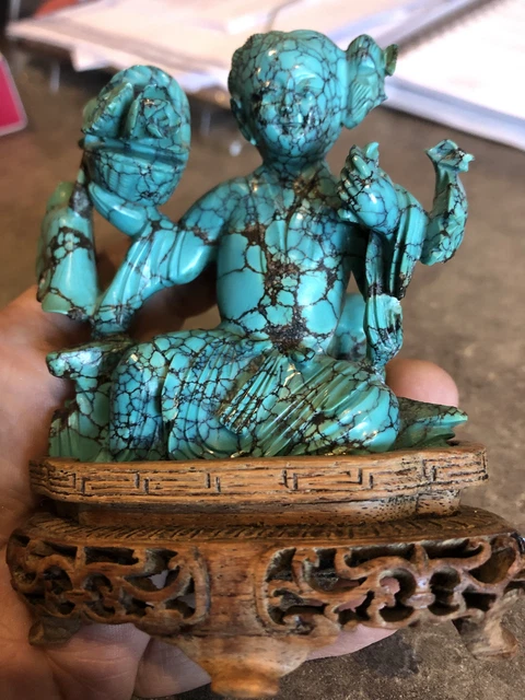 STATUETTE ANCIENNE CHINOISE en turquoise sculpté EUR 400,00 - PicClick FR