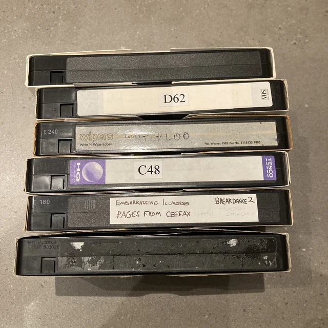 6 X USED Blank VHS Video Cassettes E240/E180 Tapes Home Recording £9.99 ...