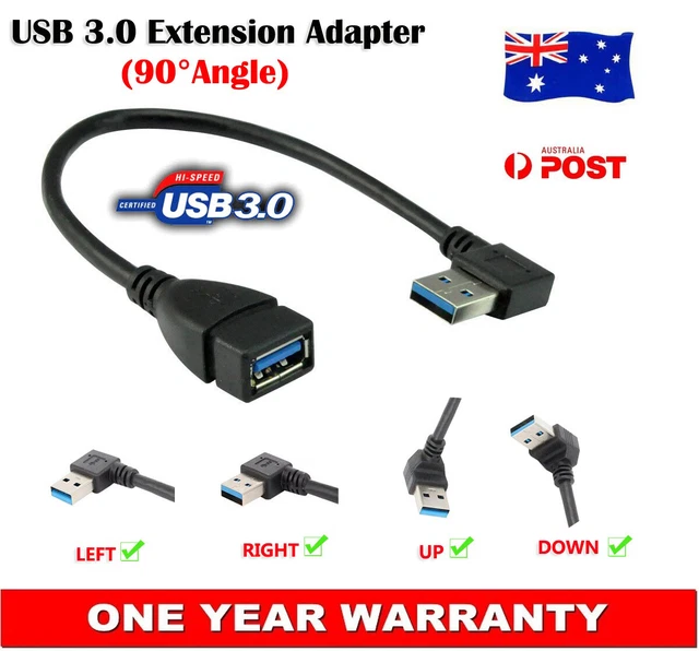 USB 3.0 TYPE A 90 Degree UP Down Angle Extension Cable Male to Female ...