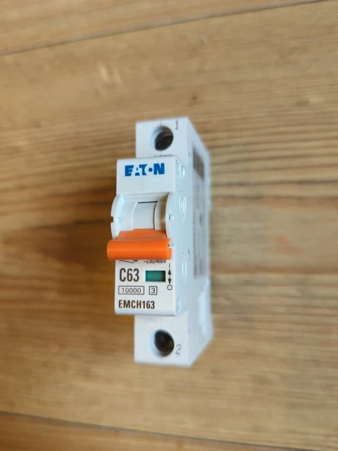 EATON C63 EMCH163 MCB Type C 63a Single Pole Module Miniature Circuit ...