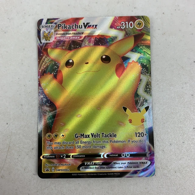 POKÉMON PIKACHU V Max HP310 25th Anniversary Card Free Postage $14.00 ...
