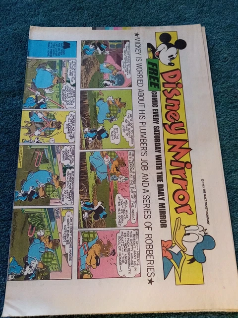 DISNEY MIRROR COMIC FROM DAILY MIRROR MICKEY MOUSE WALT DISNEY 1993 no ...