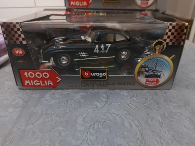 BURAGO 1954 MERCEDES-BENZ 300 SL- 417 -1000 MIGLIA 1/18CALE COD.3213 ...