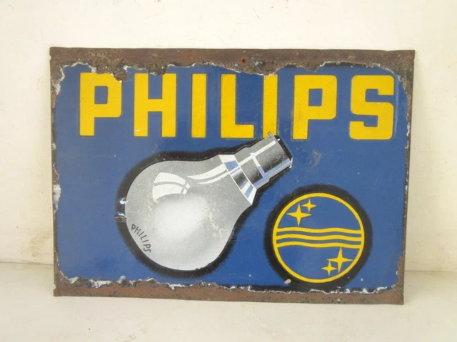 1930'S VINTAGE ANCIEN de Collection Philips Bulb Light Ad Porcelaine ...