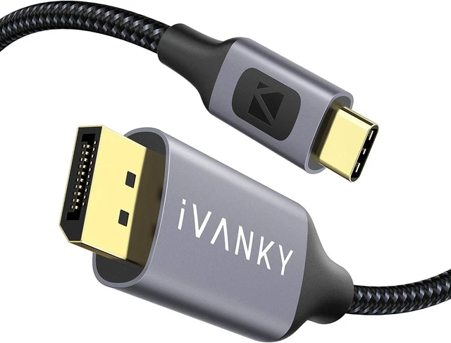 IVANKY USB C-AUF-DISPLAYPORT-KABEL 2M 4K@60Hz 2K@16Hz Gaming, Computer ...