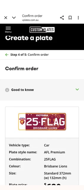 BRISBANE LIONS PREMIERSHIP Number Plates 2025 AFL Grand Final ...