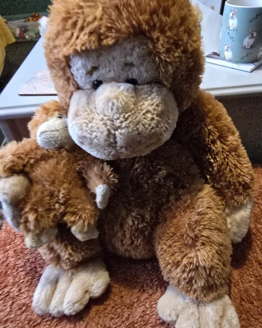 VINTAGE CHAD VALLEY Monkey & Baby Large Plush Stuffed Toy £25.00 ...