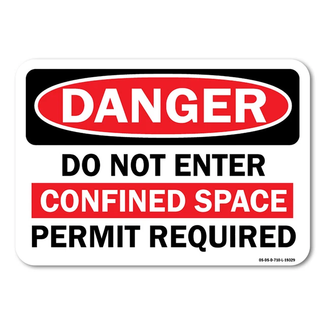 DO NOT ENTER Confined Space Permit Required ANSI Danger Sign Metal ...