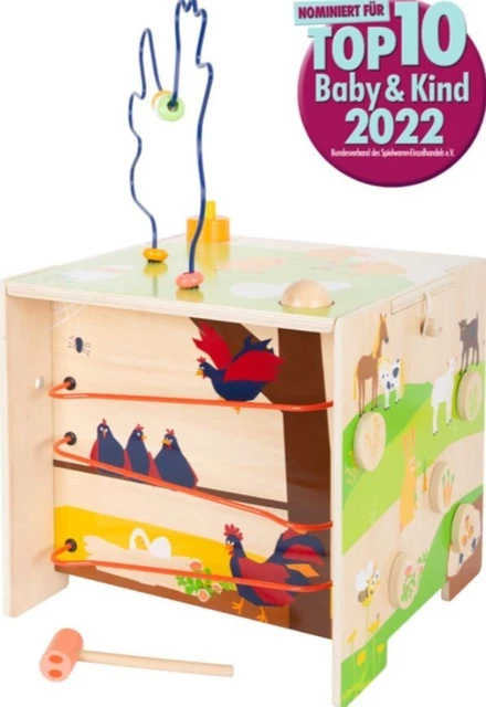 MOTOR SKILLS CUBE, country life, learning toy, wooden toy, colorful ...