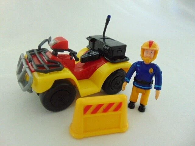 FIREMAN SAM IN Crash Helmet Posable Figure With Rescue Quad Bike And ...
