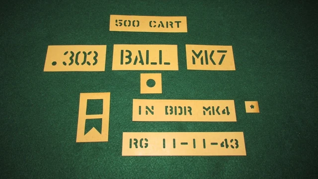 BRITISH WWII STENCILS 500 CART .303 BALL MK7 IN BDR MK4* RG 11-11-43 £ ...