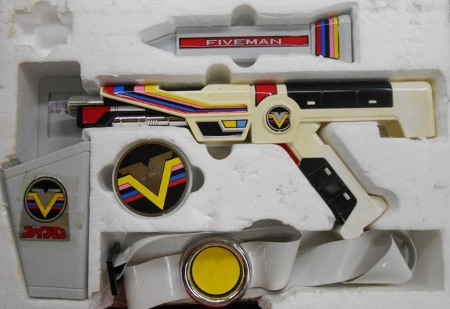 POWER RANGERS CHIKYUU Sentai Fiveman Five Blaster set BANDAI Japan w ...