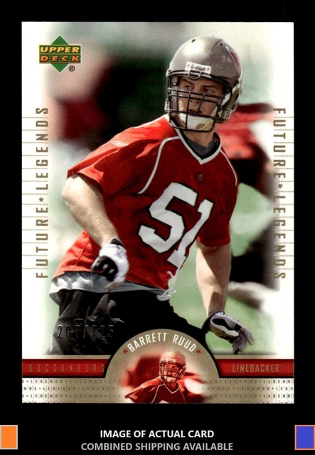 2005 UPPER DECK Legends #148 Barrett Ruud RC/725 Rookie Tampa Bay ...