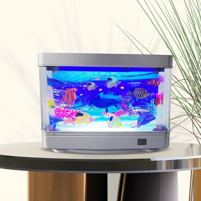 REALISTIC AQUARIUM SWIMMING Fish LED Night Light USB Lamp Home Desk ...