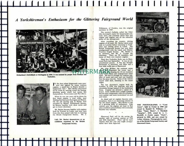 (7169) BERT BARKER Ripon British Fairground Society - Article 1964 EUR ...