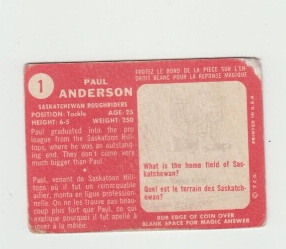 1958 TOPPS CFL Football U Pick Pls READ $2.00 - PicClick CA
