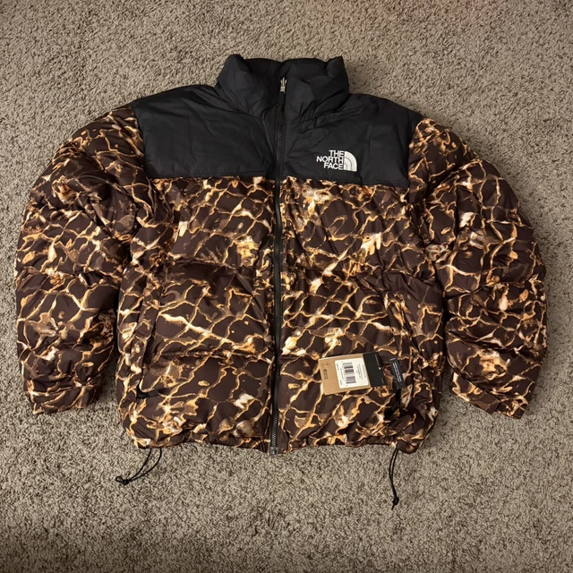 THE NORTH FACE Men's 1996 Retro Nuptse Jacket Coal Brown Print NEW XXL ...