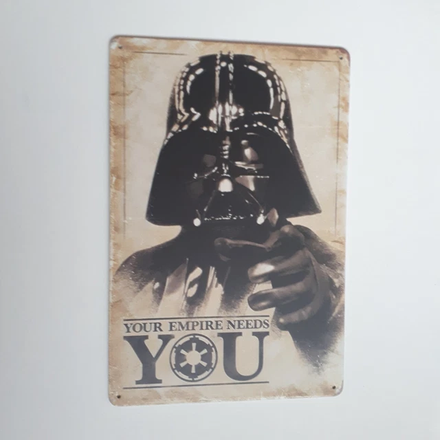 STAR WARS BLECHSCHILD 20x30 cm DARTH VADER YOUR EMPIRE NEEDS YOU! EUR ...