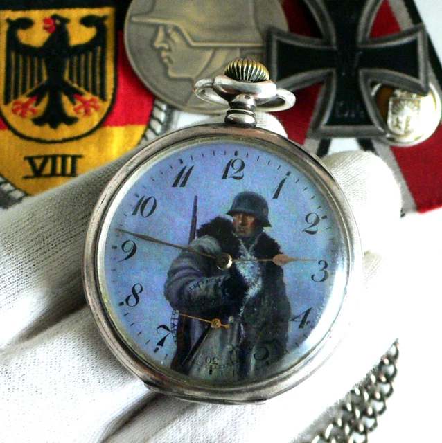 WATCH GERMAN WW2 WWII Pz.Div.-Panzer Tank Division BIG SILVER REVUE ...