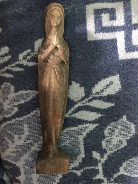 TRÈS BELLE STATUE Sainte Vierge Marie en Bois H 33 cm EUR 39,00 ...
