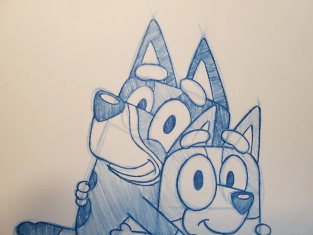 DISNEY BLUEY AND Bingo Ludo Drawing/sketch character hand made/drawn ...