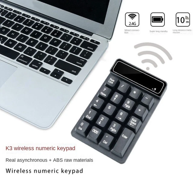 19 KEYS 2.4GHZ Wireless Number Pad Numeric NumPad Keypad for Laptop PC ...