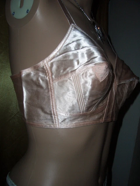 RARE VINTAGE TRIUMPH Ilona TRI-B Gloss Satin Bra Pink Sz 5 B Pin Up Bra ...