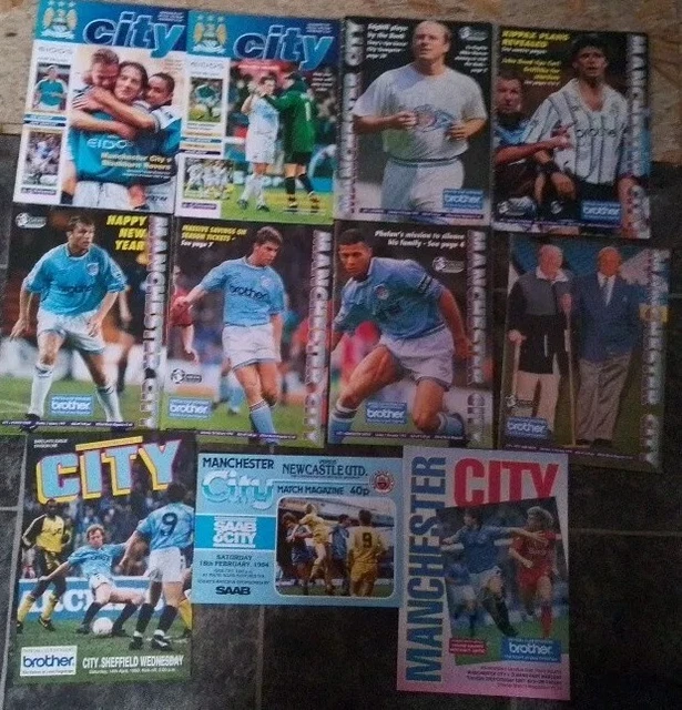 11 MANCHESTER CITY Programmes Mixed Seasons Can Split £6.96 - PicClick UK