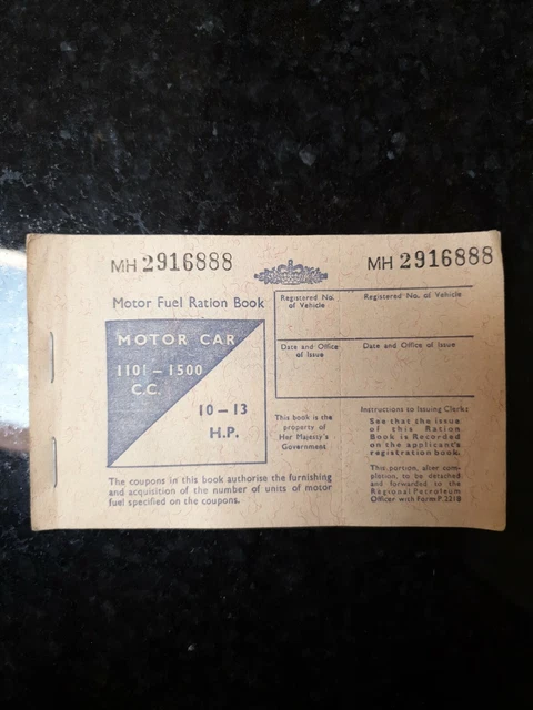 ORIGINAL MOTOR FUEL Ration Book Unused £4.50 - PicClick UK