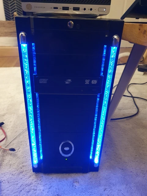 PC COMPUTER CASE ATX GAMING MID TOWER Black with window and coloured ...