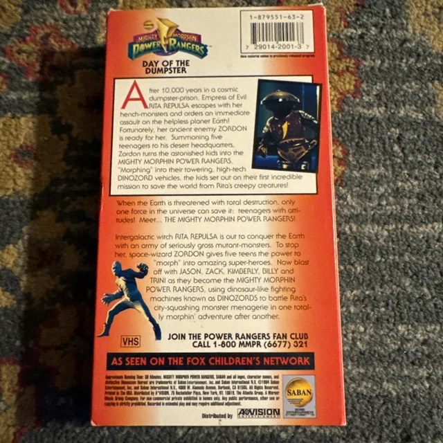MIGHTY MORPHIN POWER Rangers Day Of The Dumpster VHS Tape 1994 ...