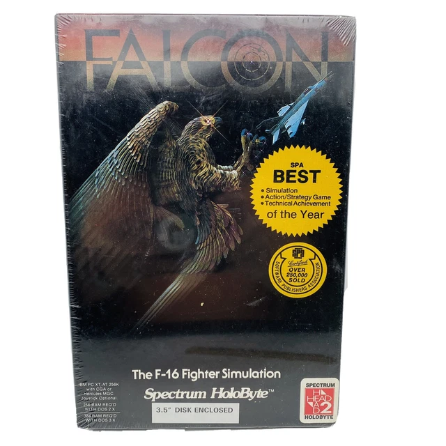 VINTAGE 1987 IBM DOS Falcon F-16 Fighter Jet Simulation by Spectrum ...