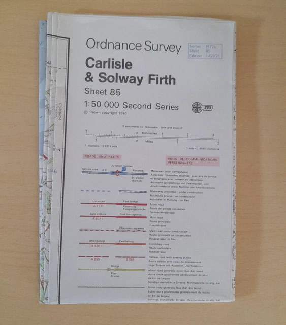 CARLISLE & SOLWAY Firth OS Map MOD 1976 Series M726 Edition 1-GSGS ...