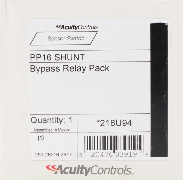 SENSOR SWITCH PP16-SHUNT Emergency Bypass Shunt Relay Power Pack, 120 ...