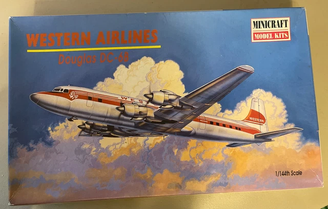 MINICRAFT WESTERN AIRLINES Douglas DC-6B Model Kit 1/144 Scale NEW £19. ...