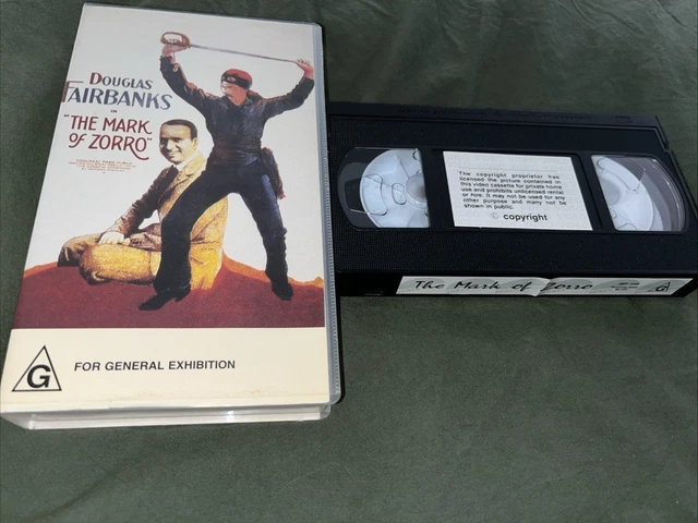 THE MASK OF Zorro - Douglas Fairbanks - 1920 B/W Vhs Video $15.00 ...