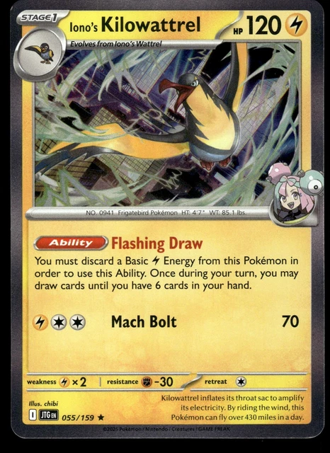 IONO'S KILOWATTREL - 055/159 Rare Journey Together Pokemon Holo NM $1. ...