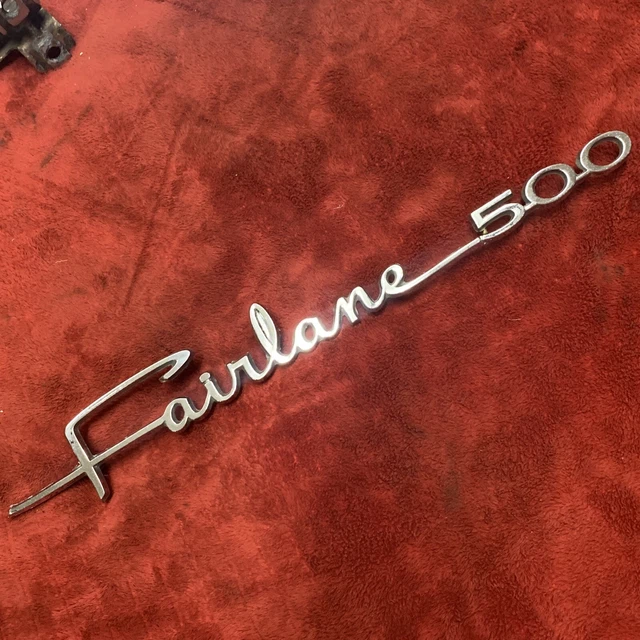 VTG 1964 FORD Fairlane 500 Front Fender Emblem Badge Trim Body Molding ...