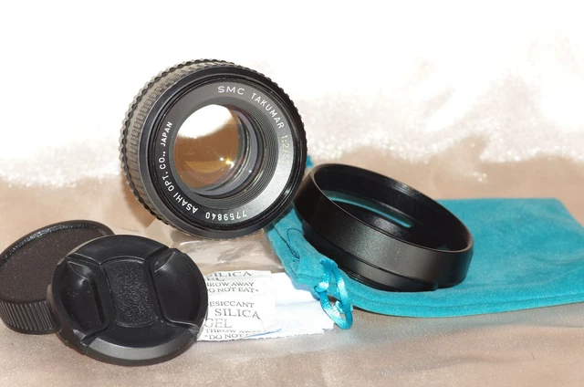 OBJECTIF M42 55MM f2 TAKUMAR SMC, avec bouchons, pare-soleil et housse ...