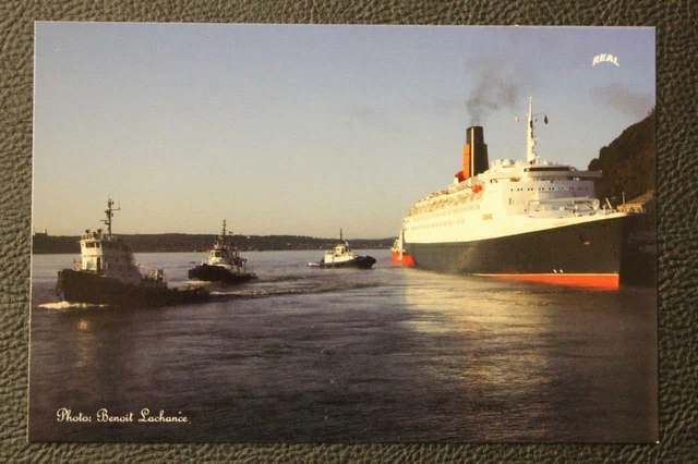 CUNARD LINE POSTCARD Rms Queen Elizabeth Qe2 Final Visit To Quebec ...