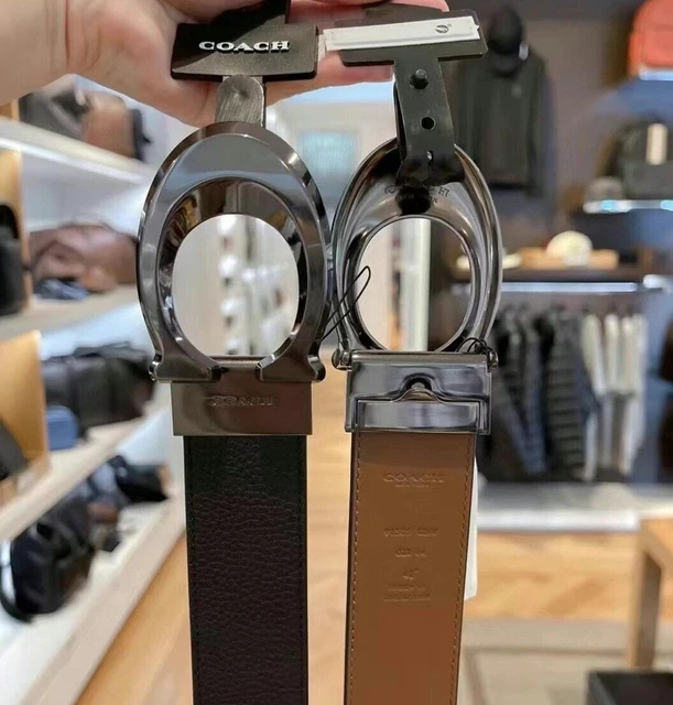 NWT COACH SIGNATURE Buckle Cut To Size Reversible Belt 38mm Black NWT COACH SIGNATURE Buckle Cut To Size Reversible Belt 38mm Black