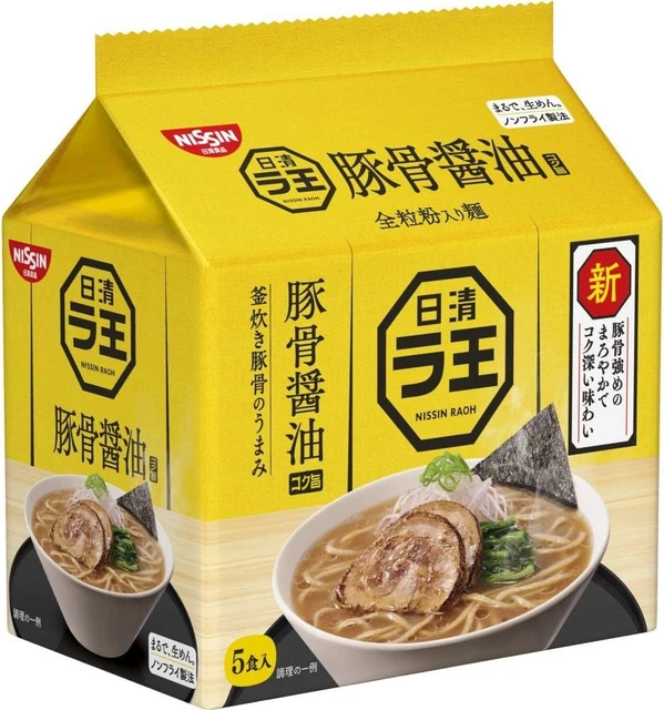 NISSIN RAOH TONKOTSU Shoyu Ramen Japanese Instant Noodle 5p 490g RD ...