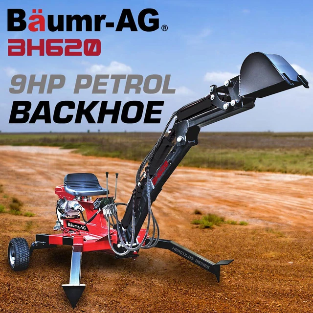 BAUMR-AG 9HP BACKHOE - Petrol Excavator 4-Stroke Hydraulic Bucket ...