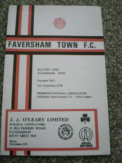 FAVERSHAM TOWN V CRAY WANDERERS, 3rd OCTOBER 1981, NO WRITING. £3.29 ...