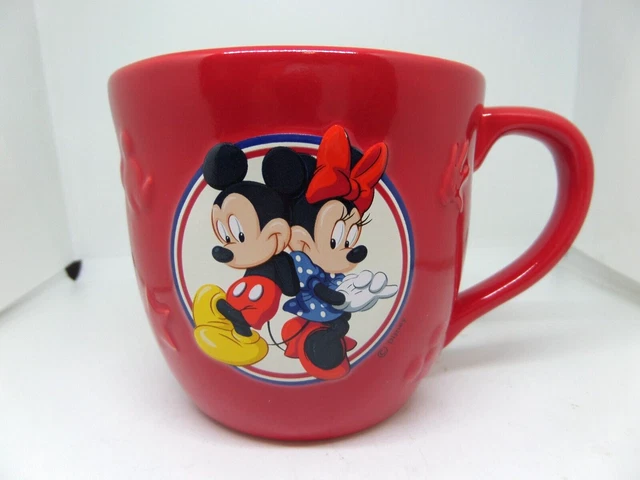 DISNEY MICKEY MOUSE and Minnie Mouse Red Coffee Mug Hallmark Vintage ...