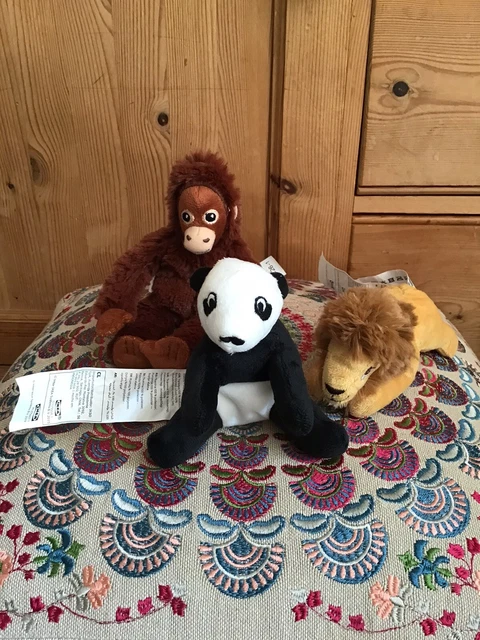 IKEA DJUNGELSKOG WILD Animals Bundle Lion Panda Orangutan Mini Soft ...