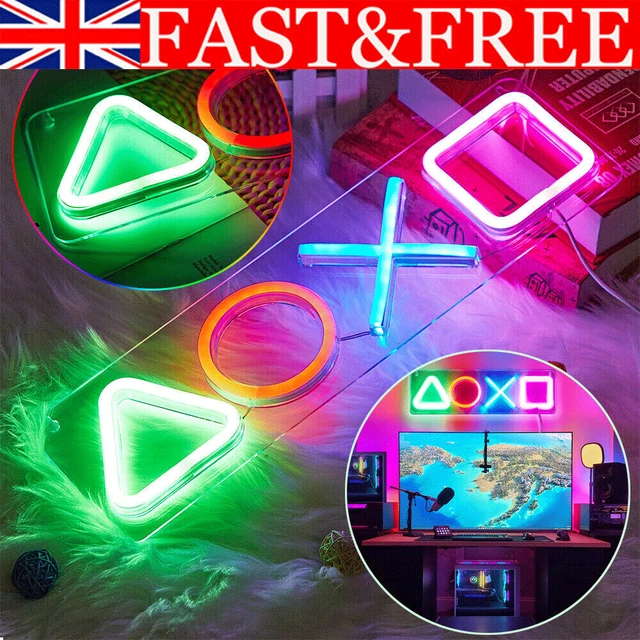 GAMING NEON SIGNS Gamepad Wall Decor Neon Light LED Sign Bedroom Night ...